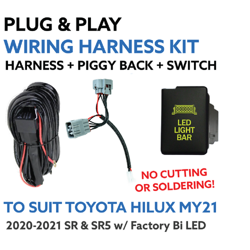 Plug & Play Lightbar / Driving Light Wiring Harness for Toyota Hilux ...